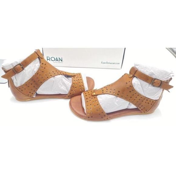 ROAN | Shoes | Roan Kit Cutout Bosco Tan Back Zip Sandal Womans Size 7 ...